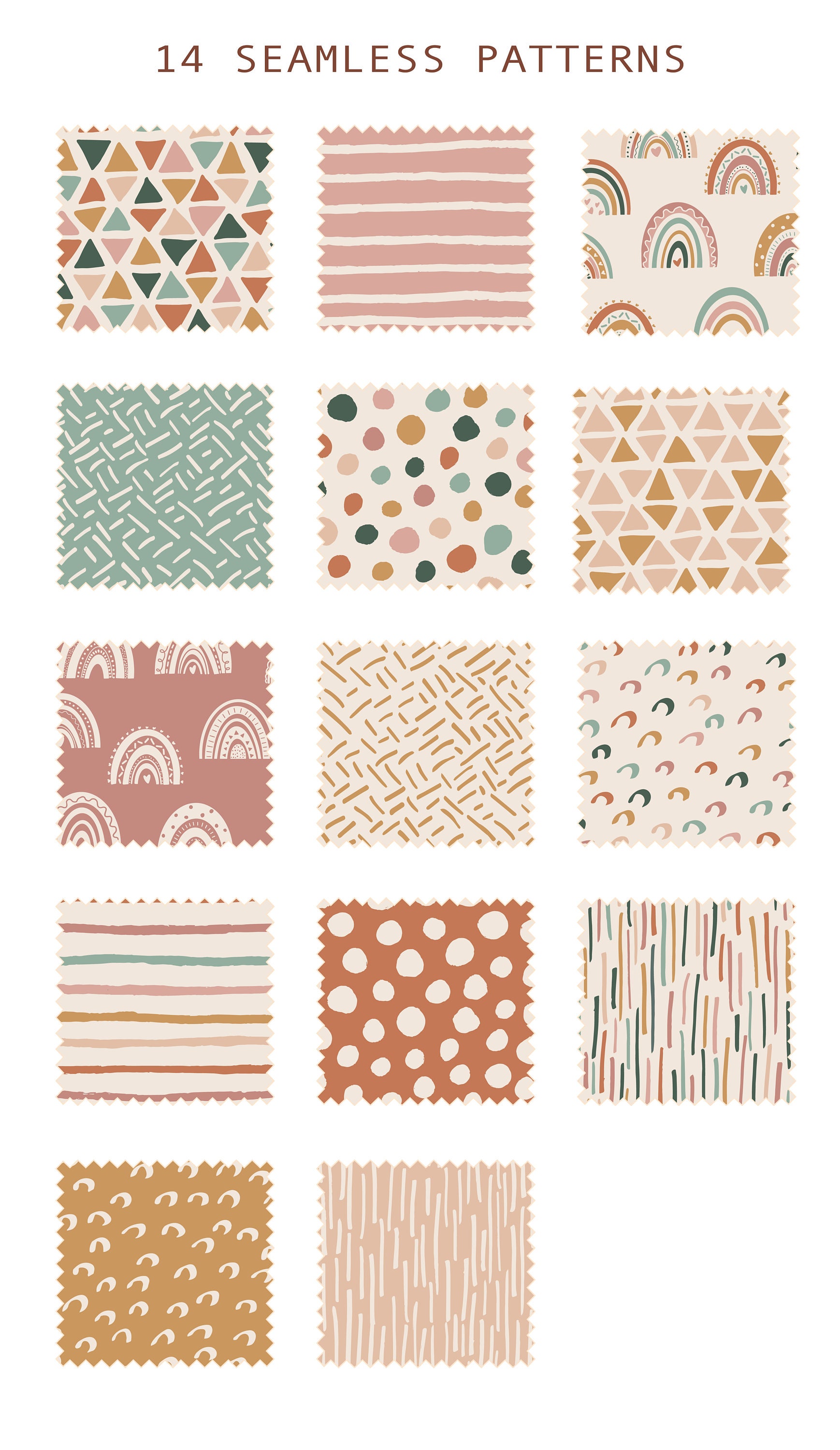 Boho Seamless Digital Paper. Boho Rainbow Scrapbook Paper. Polka Dot ...