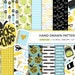 Back to School Digital Paper. Hand Drawn Office Supplies, Student ...