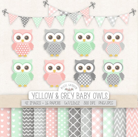 Pink And Grey Owl Clip Art