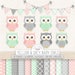 Baby Owl Clipart. Pink Mint Gray Nursery Baby Shower - Etsy