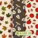 Fall Digital Paper. Hand Drawn Autumn Digital Background. Thanksgiving ...