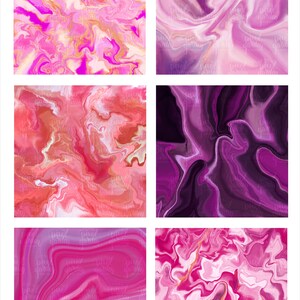 Marble Digital Paper. Purple, Pink Marbled Background. Hand Painted ...
