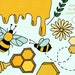 Bee Clipart. Hand Drawn Honey, Hive Clip Art. Doodle Floral Summer ...