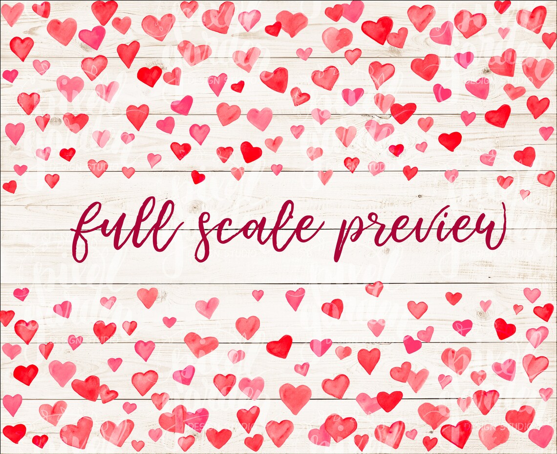 Watercolor Hearts Overlays & Digital Paper. Valentines Day | Etsy