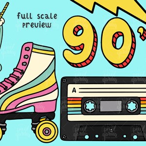 80s Doodle Clipart. Hand Drawn Eighties, Nineties Nostalgia Clip Art ...