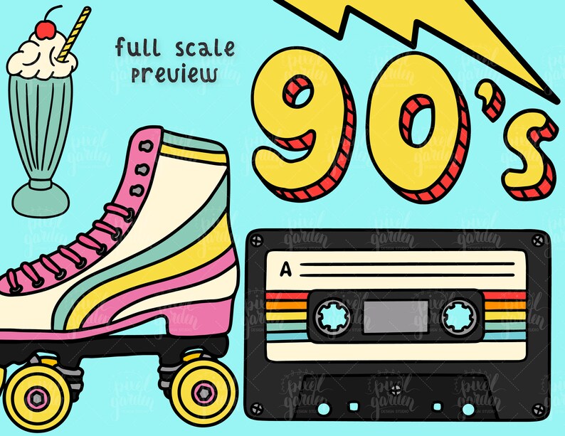 80s Doodle Clipart. Hand Drawn Eighties Nineties Nostalgia - Etsy