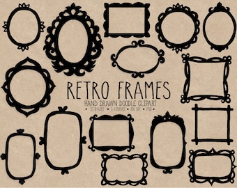 Doodle Frames Clipart. Hand Drawn Frames Clipart. Photo Borders, Frames ...
