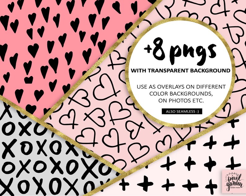 Love Hearts Arrows Digital Paper. Monochrome Valentines Day - Etsy