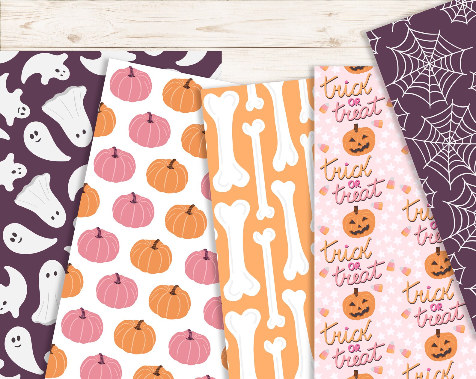Cute Halloween Digital Paper. Hand Drawn Spooky Halloween - Etsy