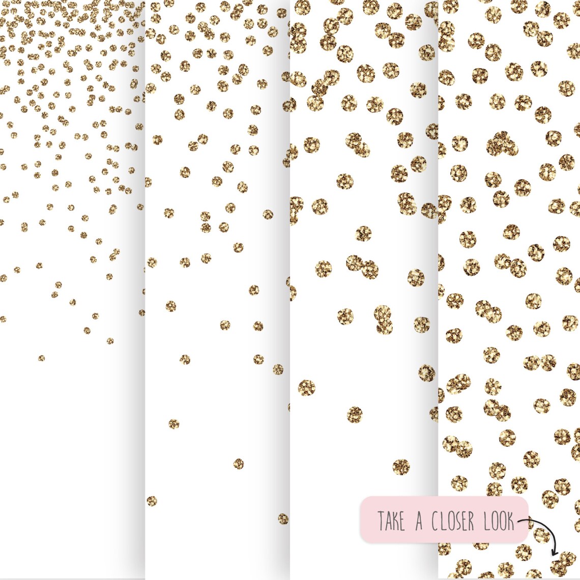 Golden Confetti Digital Paper. Bronze Confetti Digital Paper. | Etsy