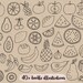 Hand Drawn Fruits Clipart. Tropical Fruits, Berries Clipart. Summer ...