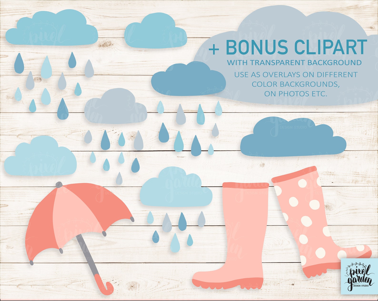 Rain Digital Paper. Raindrop Umbrella Could Patterns. - Etsy