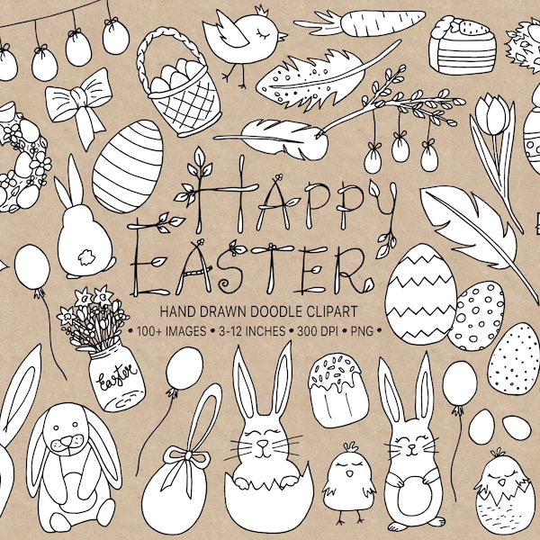 Easter Egg Clipart Black and White - Etsy