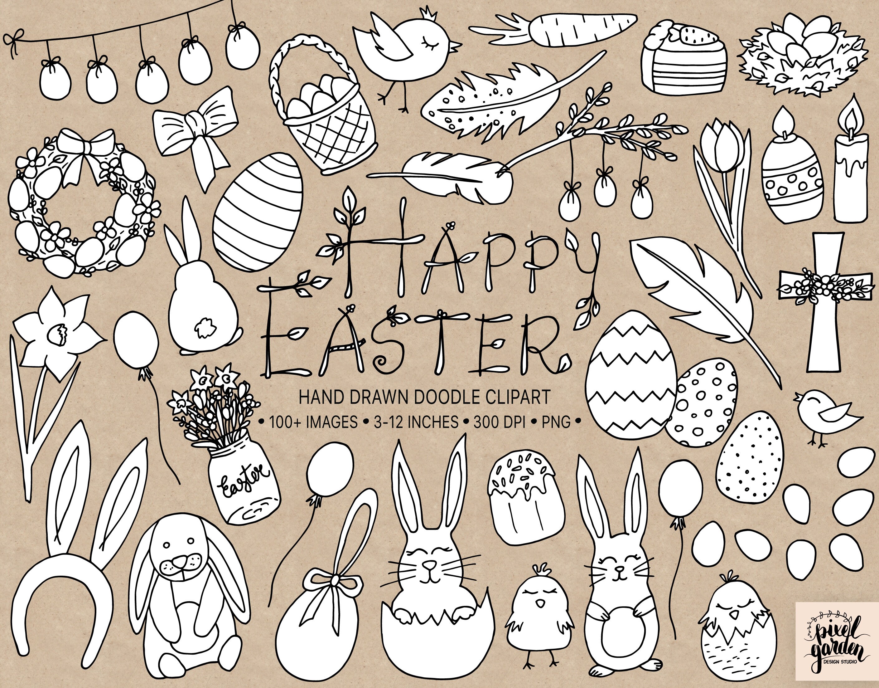 Easter Chick Clip Art Black And White
