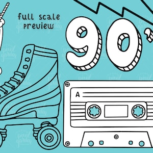 80s Doodle Clipart. Hand Drawn Eighties, Nineties Nostalgia Clip Art ...