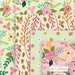 Bright Floral Digital Paper. Pink Mint Peach Cottage Chic - Etsy