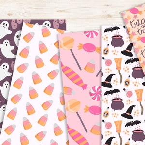 Cute Halloween Digital Paper. Hand Drawn Spooky Halloween Background ...