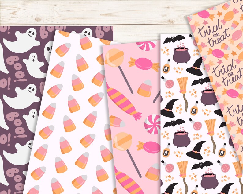 Cute Halloween Digital Paper. Hand Drawn Spooky Halloween - Etsy
