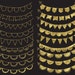 Gold Bunting Banner Clip Art. Gold Glitter Party Garland. Hand Drawn ...