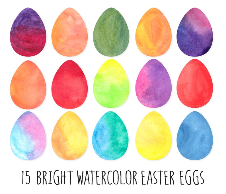 Easter Egg Clip Art. Watercolor Easter Eggs Scrapbook Clip - Etsy