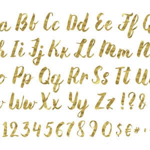 Gold Alphabet Clipart. Gold Foil Letters, Numbers, Symbols. Hand ...