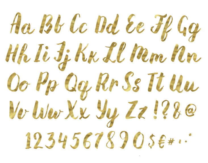 Gold Alphabet Clipart. Gold Foil Letters Numbers Symbols. | Etsy Australia