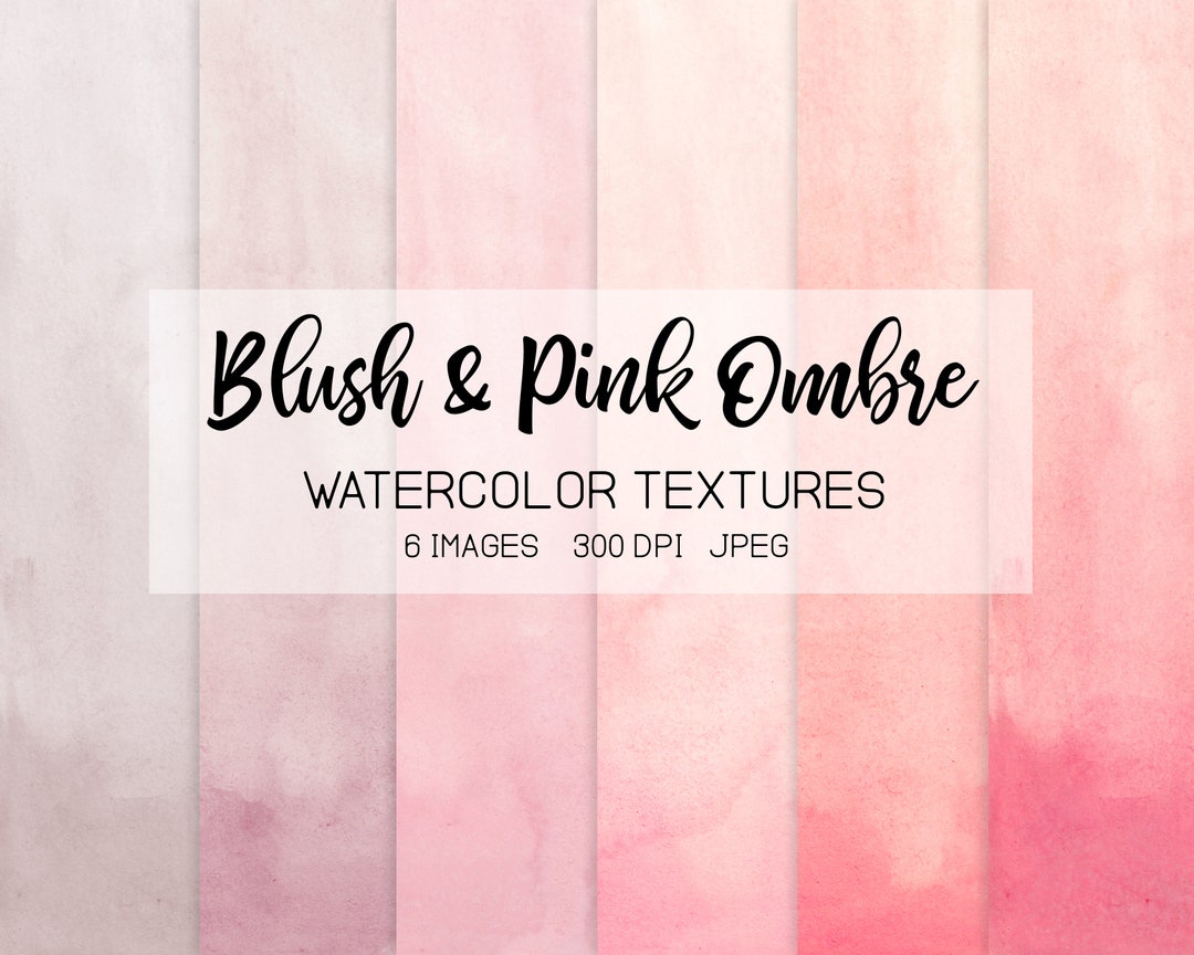 Pink Watercolor Ombre Digital Paper. Handpainted Blush, Gray Watercolor ...