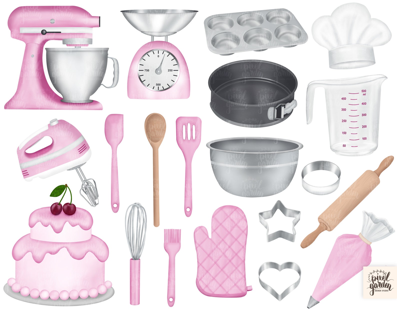 Baking PNG Clip Art. Hand Painted Cake Clipart. Home Bakery - Etsy