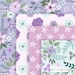 Lavender Floral Digital Paper. Purple, Mint, Violet Shabby Cottage Chic ...