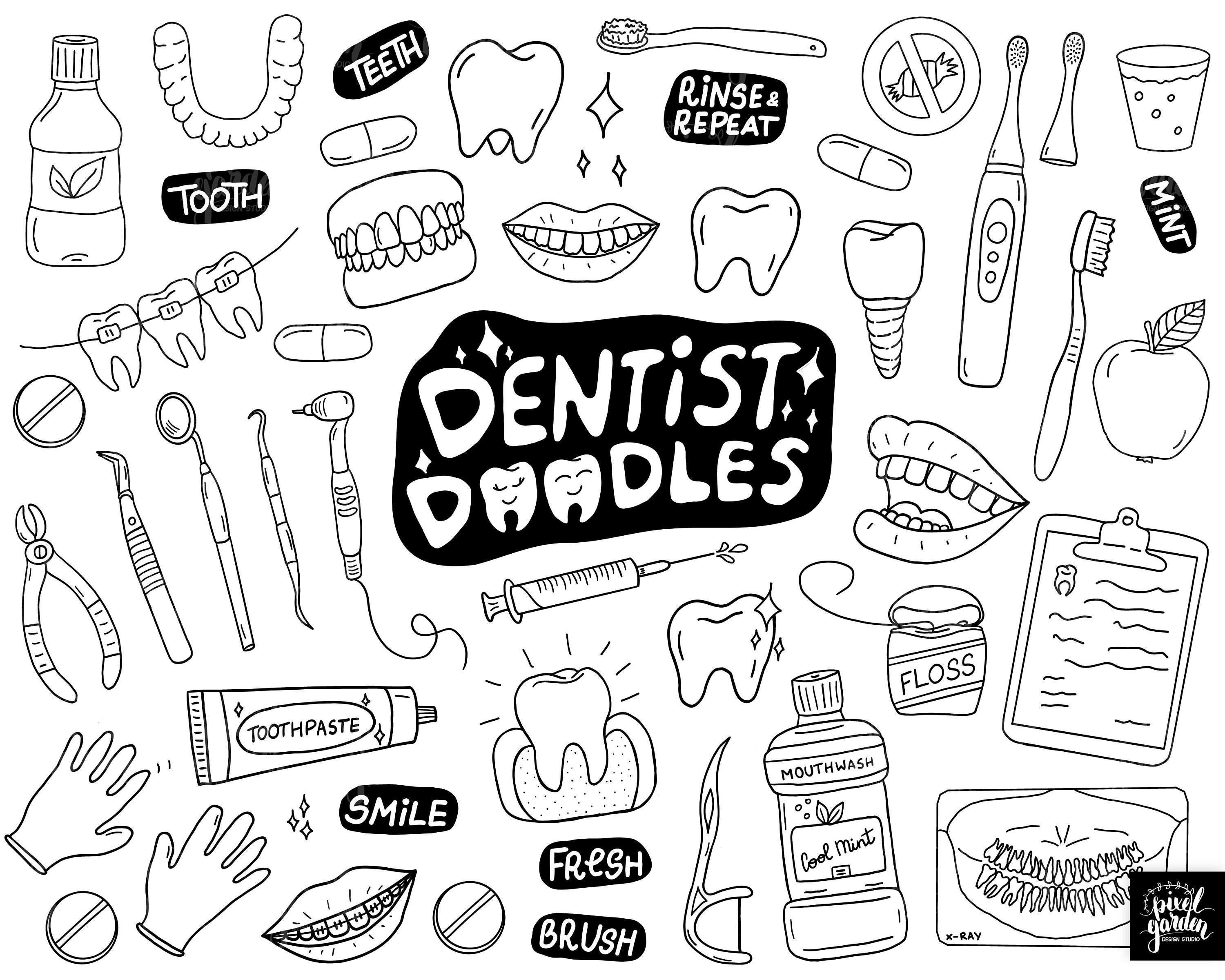 Dentist Clipart Black And White Dental Graphics