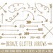Bronze Glitter Arrows Clip Art. Hand Drawn Arrows Clipart. Glitter ...