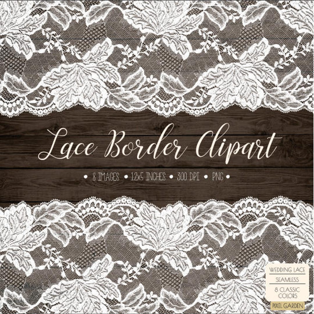 Wedding Lace Clipart. Rustic Lace Border Clip Art. Shabby Chic Lace ...