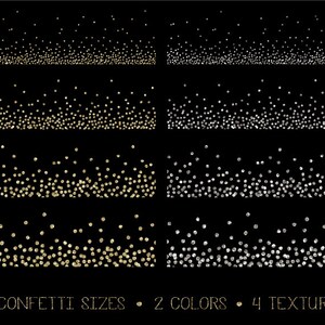 Glitter Confetti Border Clipart. Gold & Silver Confetti Frames ...