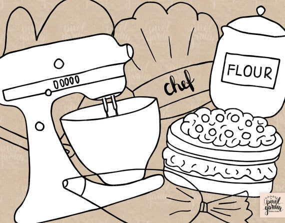 Baking Clipart Black And White