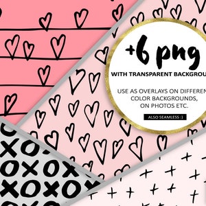 Love Digital Paper. Minimalist Valentines Day Background. Hand Drawn ...