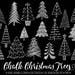 Chalkboard Christmas Tree Clip Art. Hand Drawn Chalk Christmas - Etsy