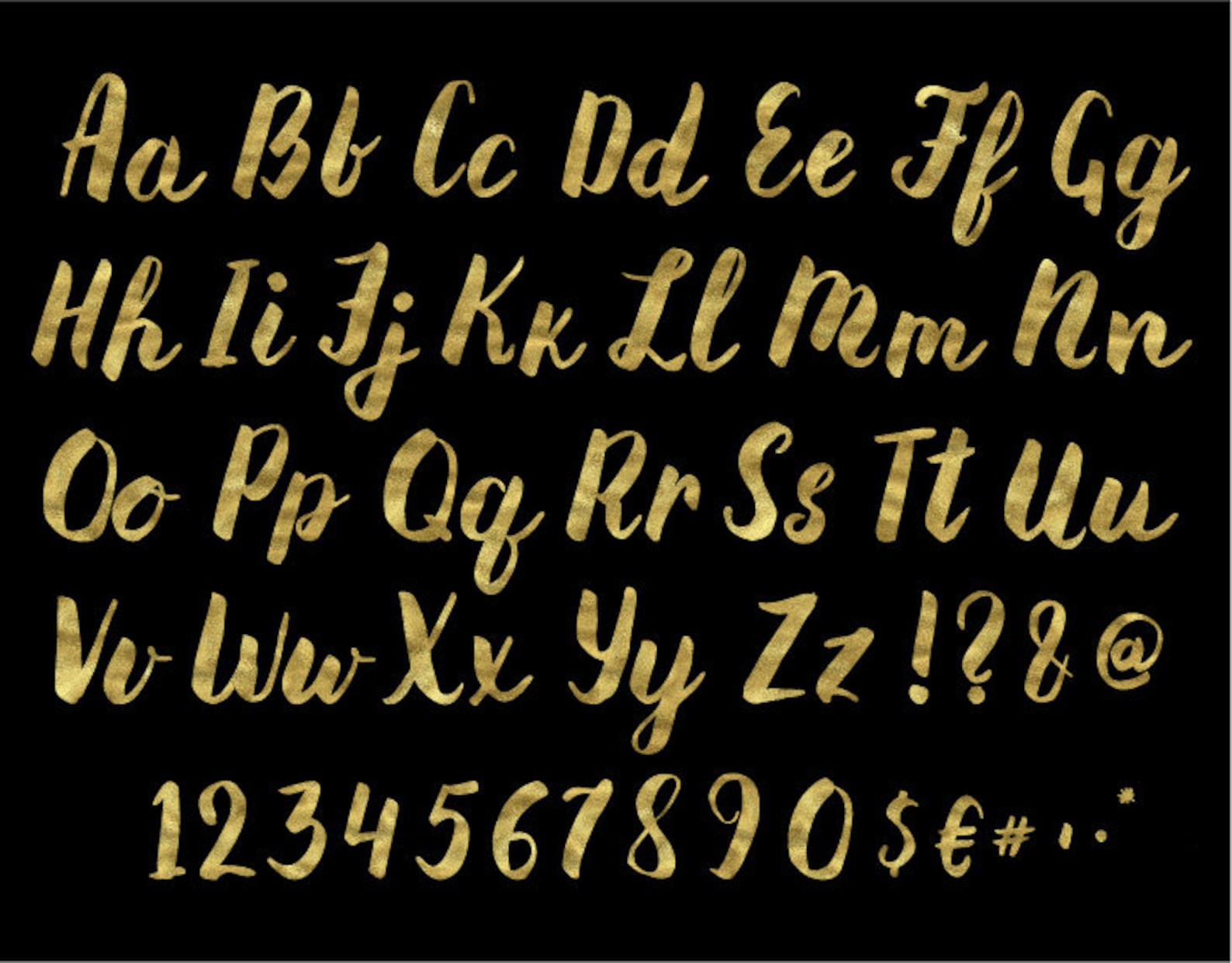 Gold Alphabet Clipart. Gold Foil Letters Numbers Symbols. - Etsy