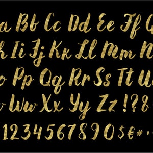 Gold Alphabet Clipart. Gold Foil Letters, Numbers, Symbols. Hand ...