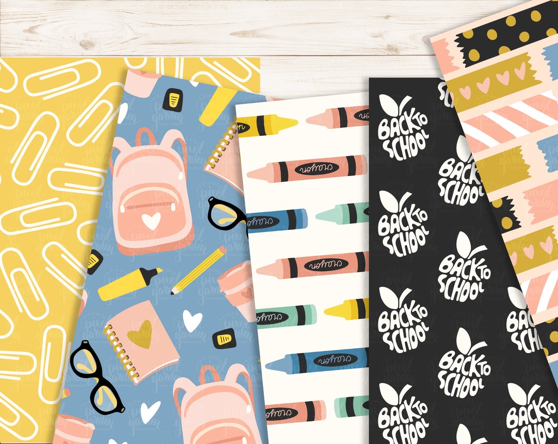 Back to School Digital Paper. Hand Drawn Teacher Background. - Etsy