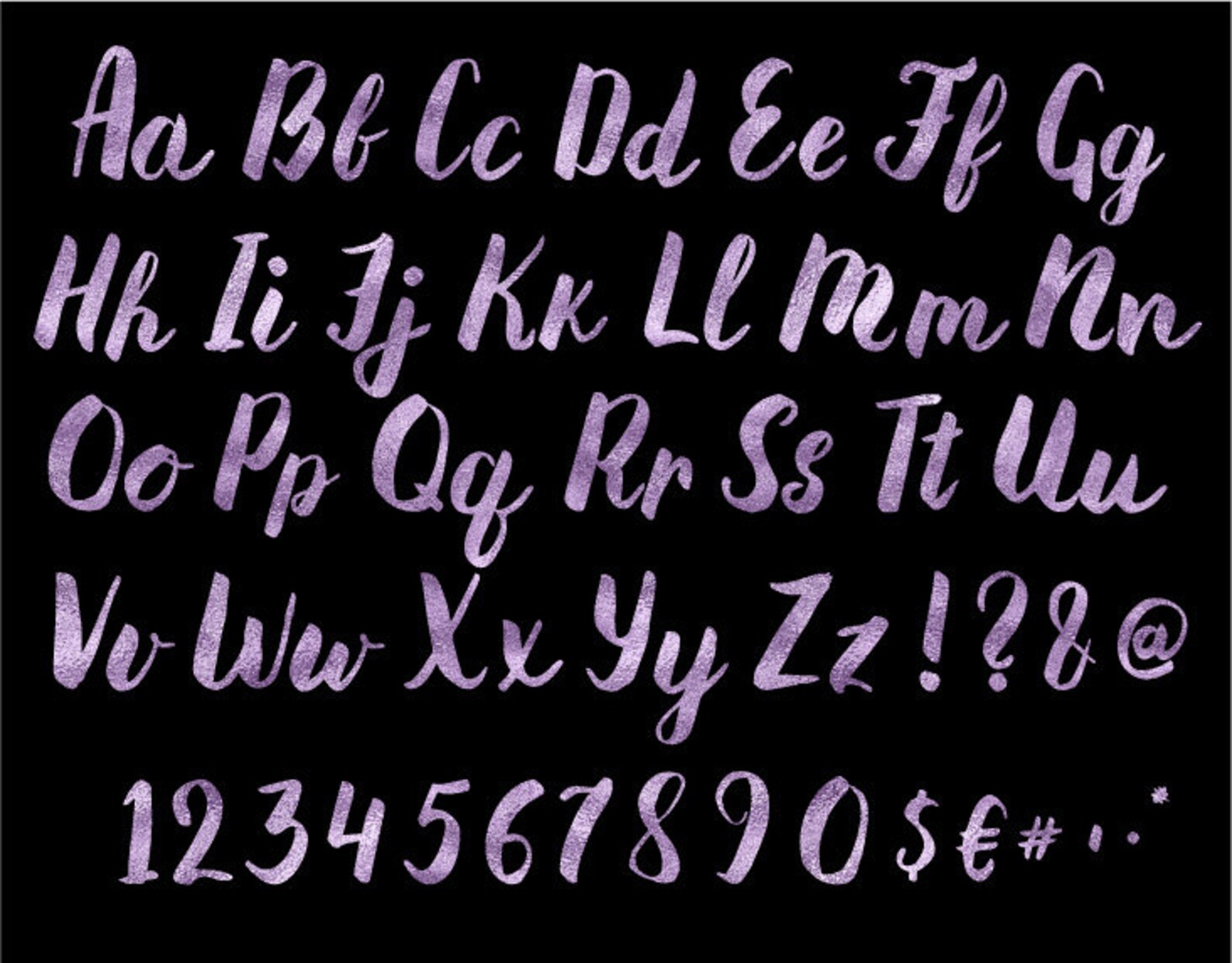 Purple Alphabet Clip Art. Purple Foil Letters Numbers | Etsy