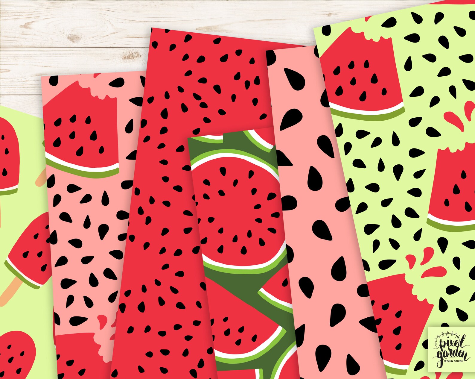 Watermelon Digital Paper. Summer Scrapbooking Paper. Seamless | Etsy