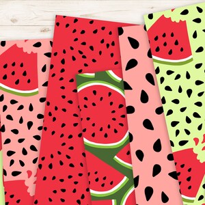 Watermelon Digital Paper. Summer Scrapbooking Paper. Seamless ...