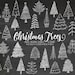 Chalk Christmas Tree Clipart. Hand Drawn Chalkboard Christmas Doodles ...
