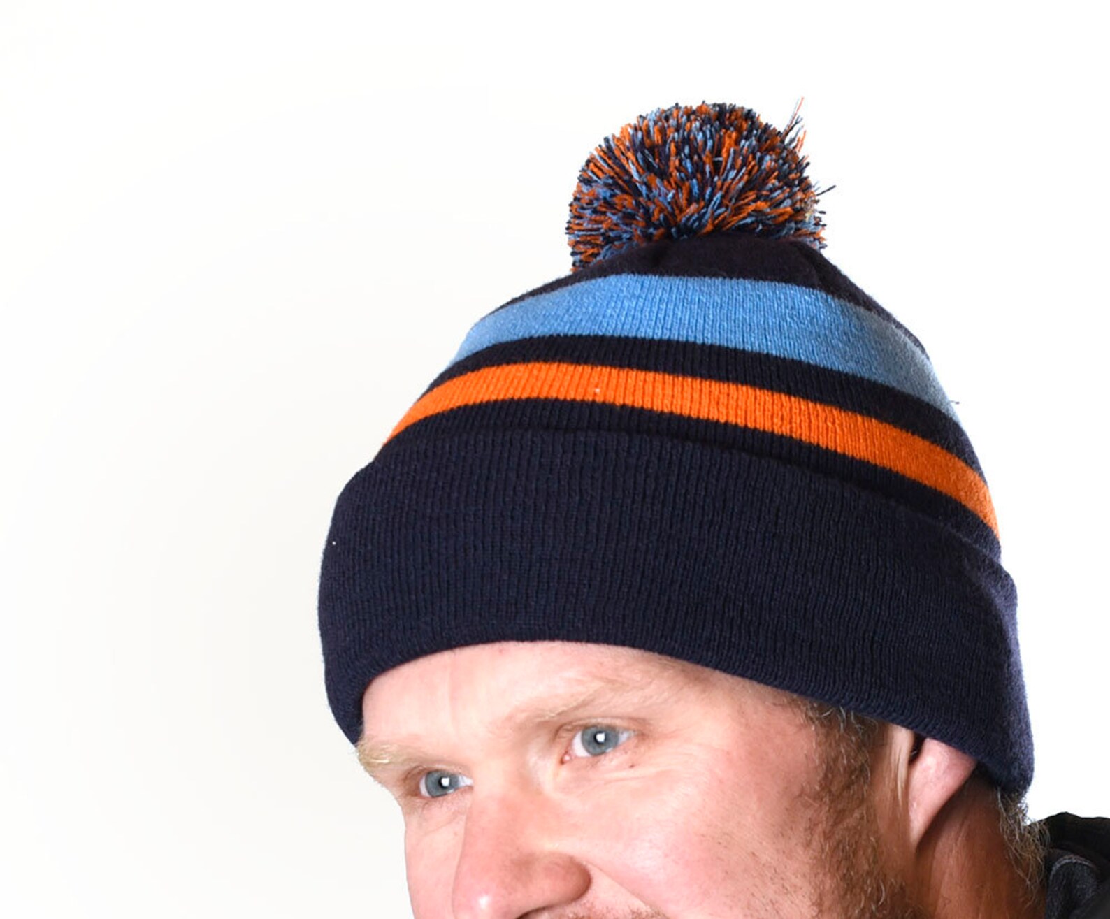 Cyclist Big Bobble Hat Classy Blue & Orange Bobble Hat. Handmade ...