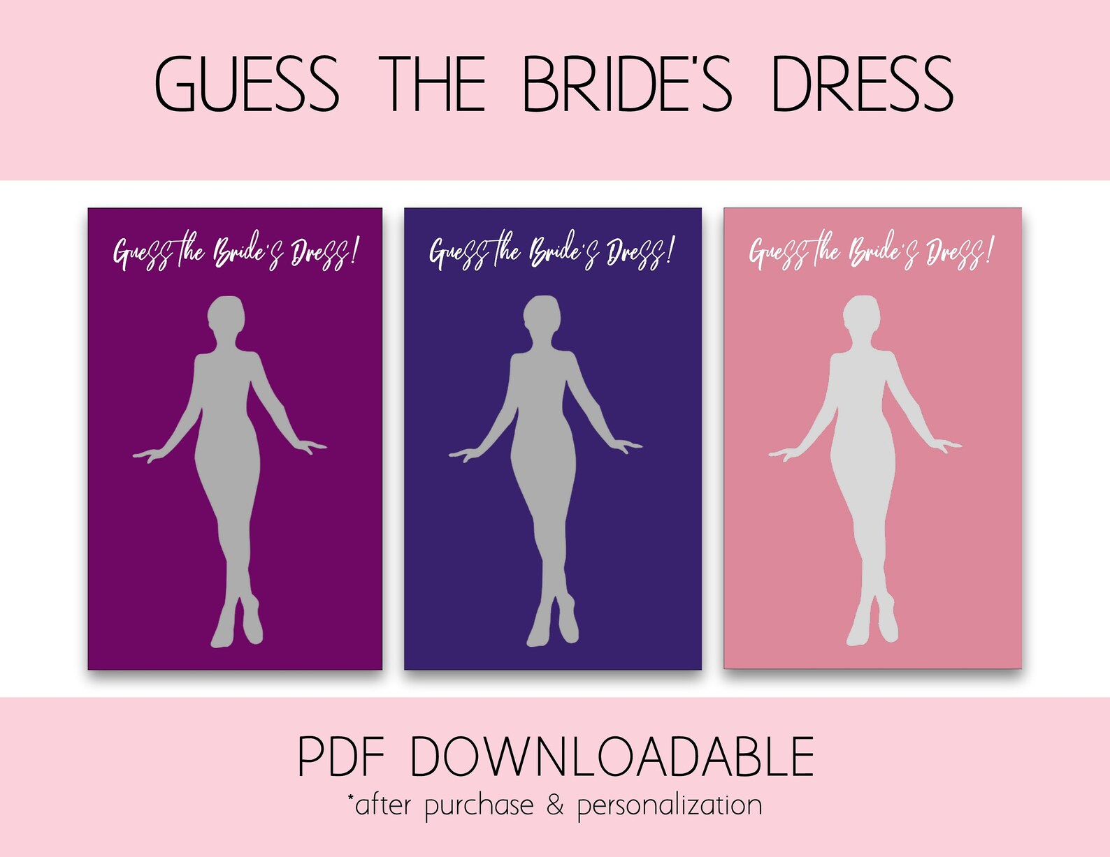 Guess the Bride's Dress PDF to Personalize for Bridal | Etsy