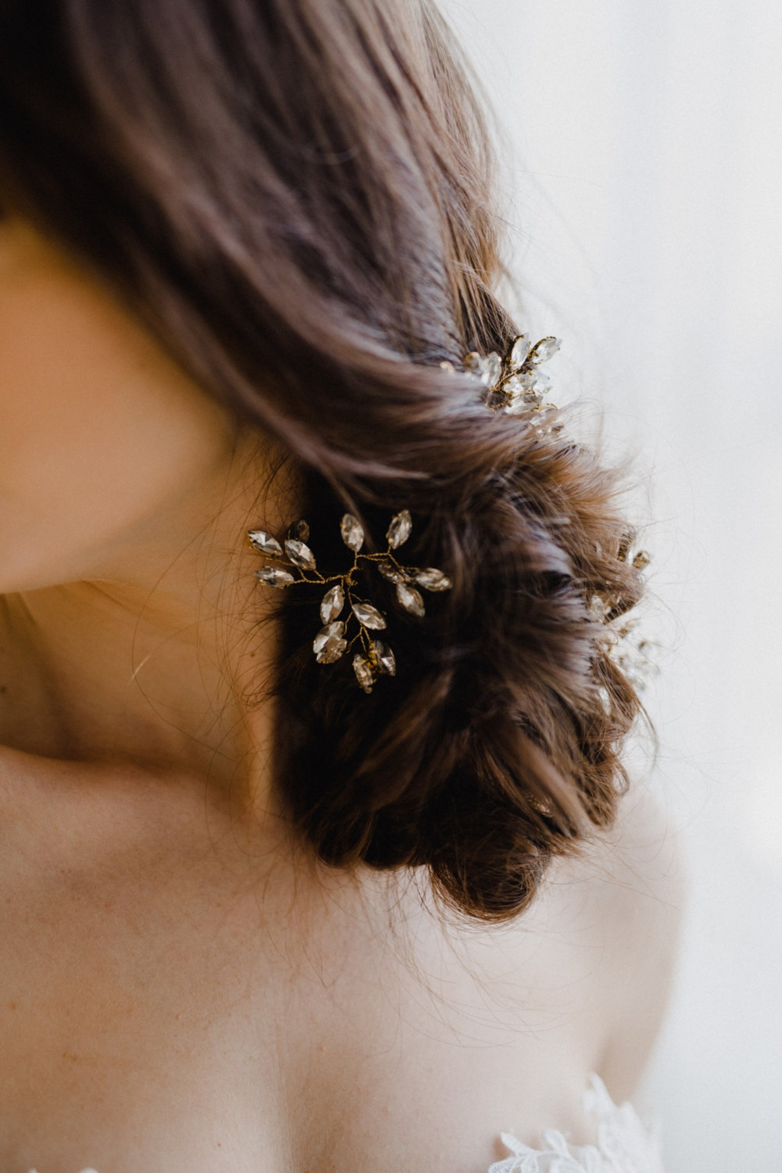 Crystal Hair Pins Bridal Hair Pins Gold Hair Pins - Etsy