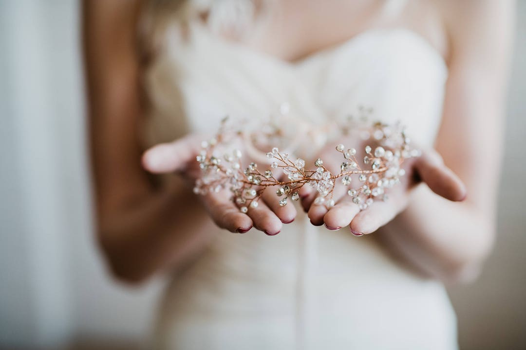 Bridal Hair Wreath Pearl Bridal Crown Crystal and Pearl Wedding Hair ...