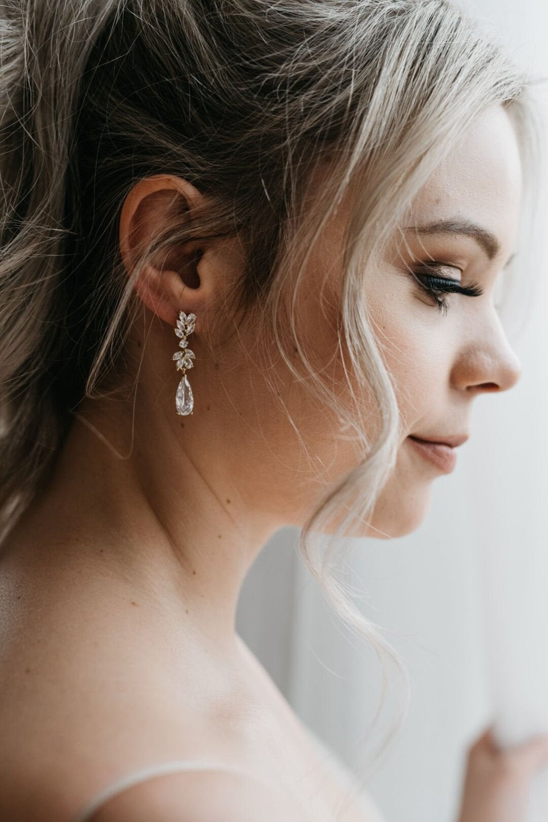 Gold Bridal Earrings | Crystal Wedding Earrings | Gold Statement ...