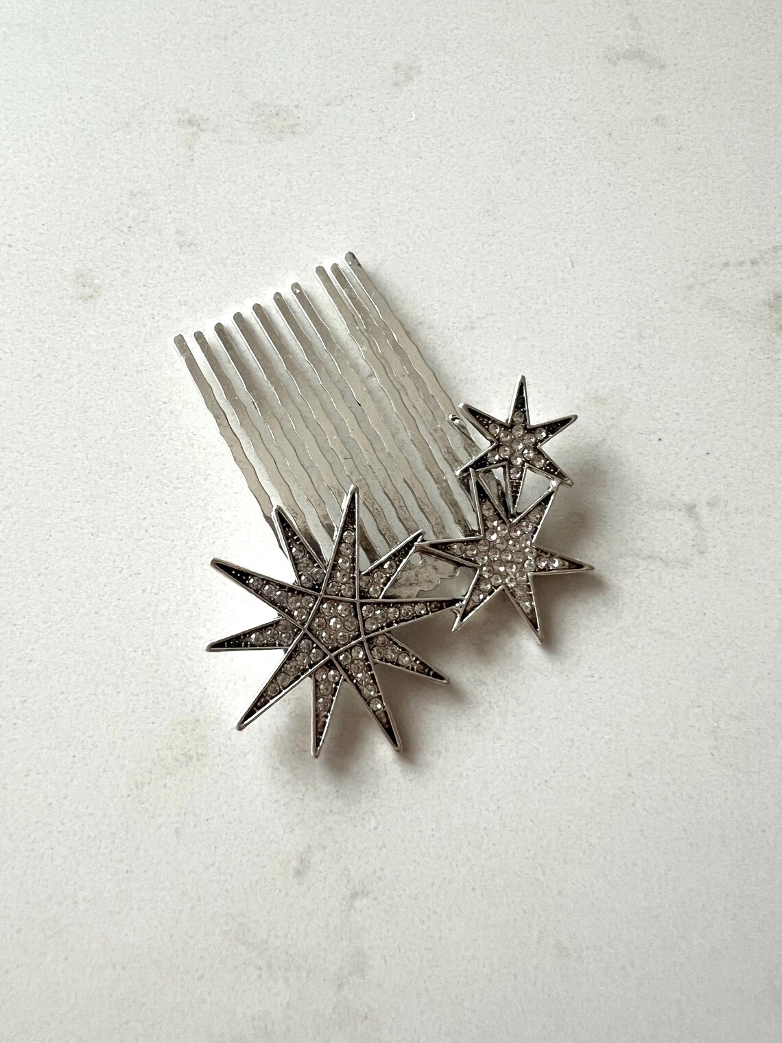 Silver Star Hair Comb | Crystal Star Hair Comb | Celestial Bridal Hair ...