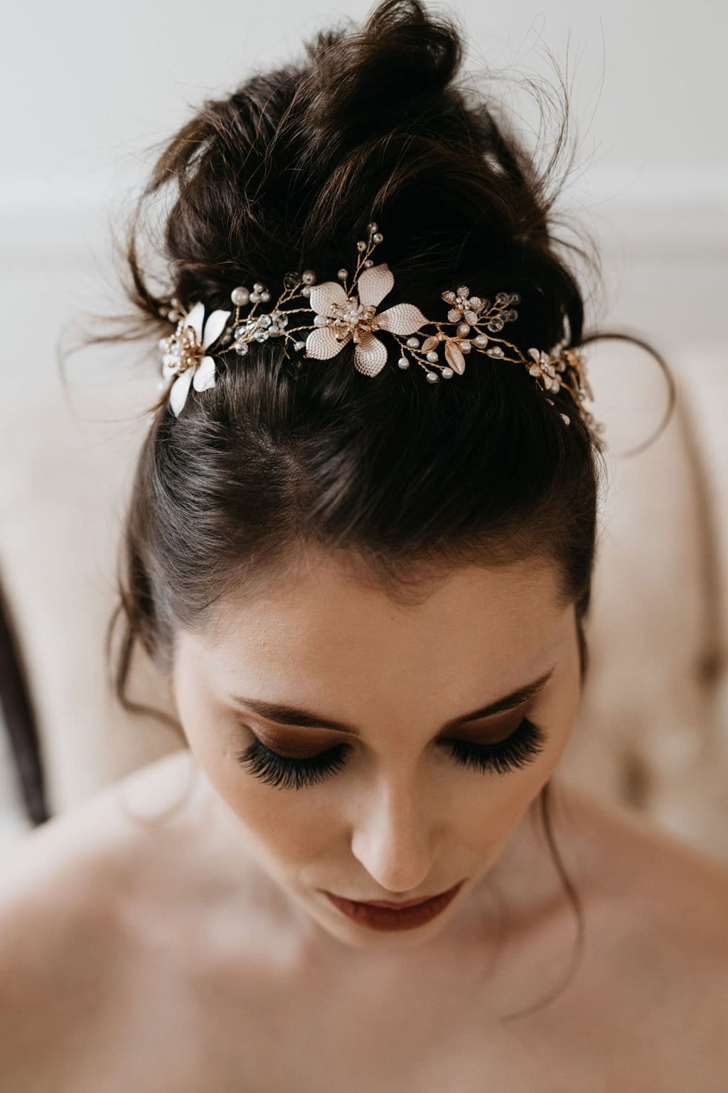 Gold Flower Bridal Hair Vine: Gilded Orchid Headpiece Kate - Etsy